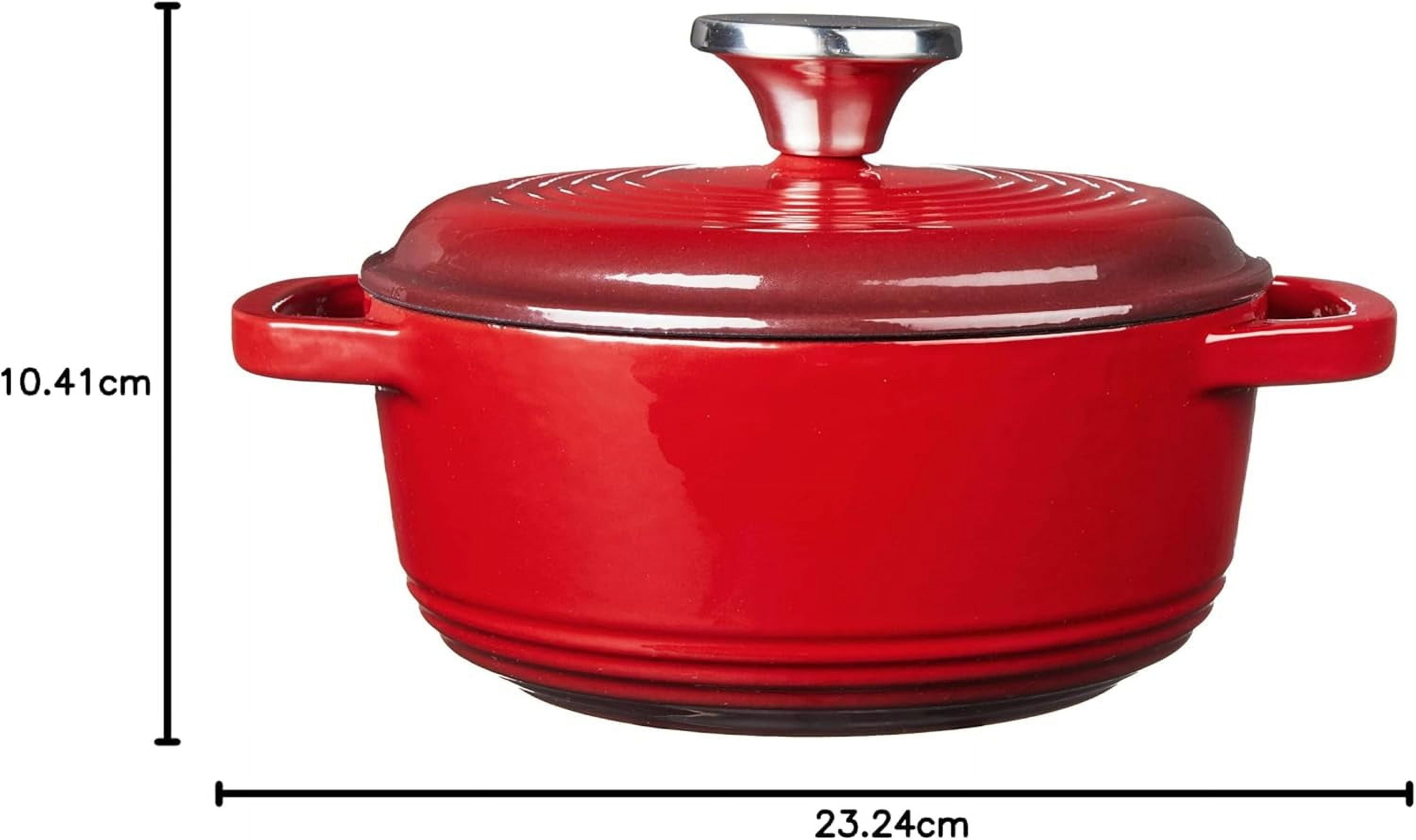 1.5 Quart Enameled Cast Iron Dutch Oven with Lid - Red - Walmart.com