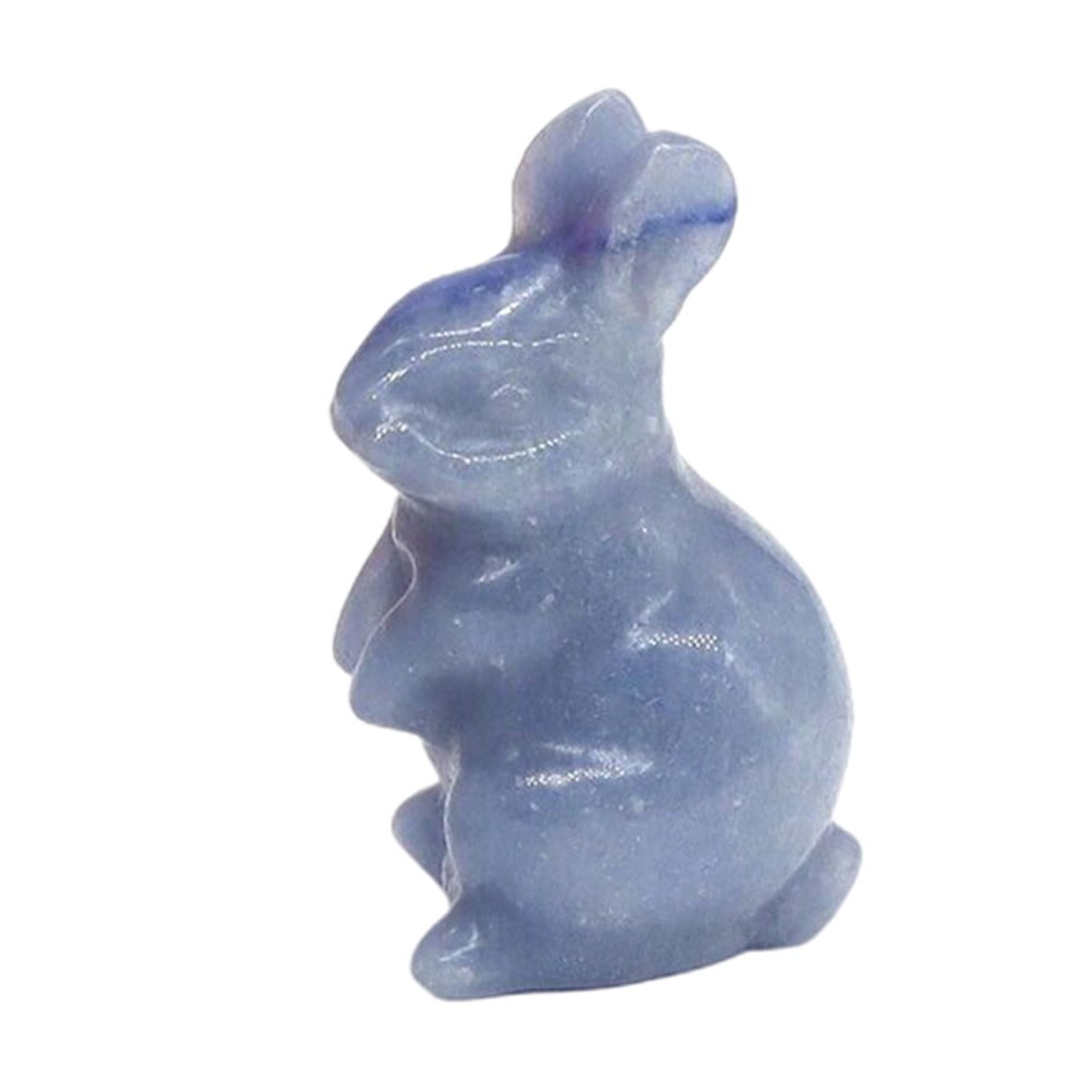 1.5\" Rabbit Easter Statue Stone Carving Natural Quartz Crystal Healing ...