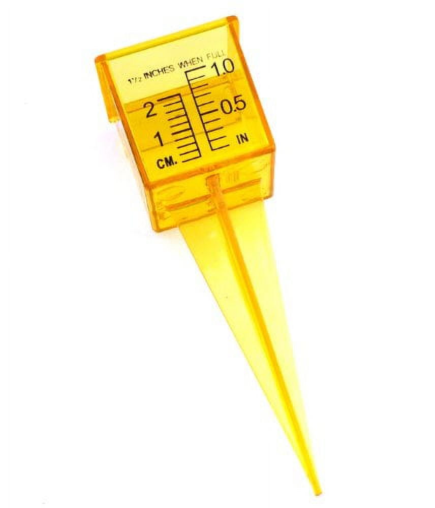1.5" Rain gauge/Sprinkler Gauge, Wide mouth, Bright Yellow Outdoor ...