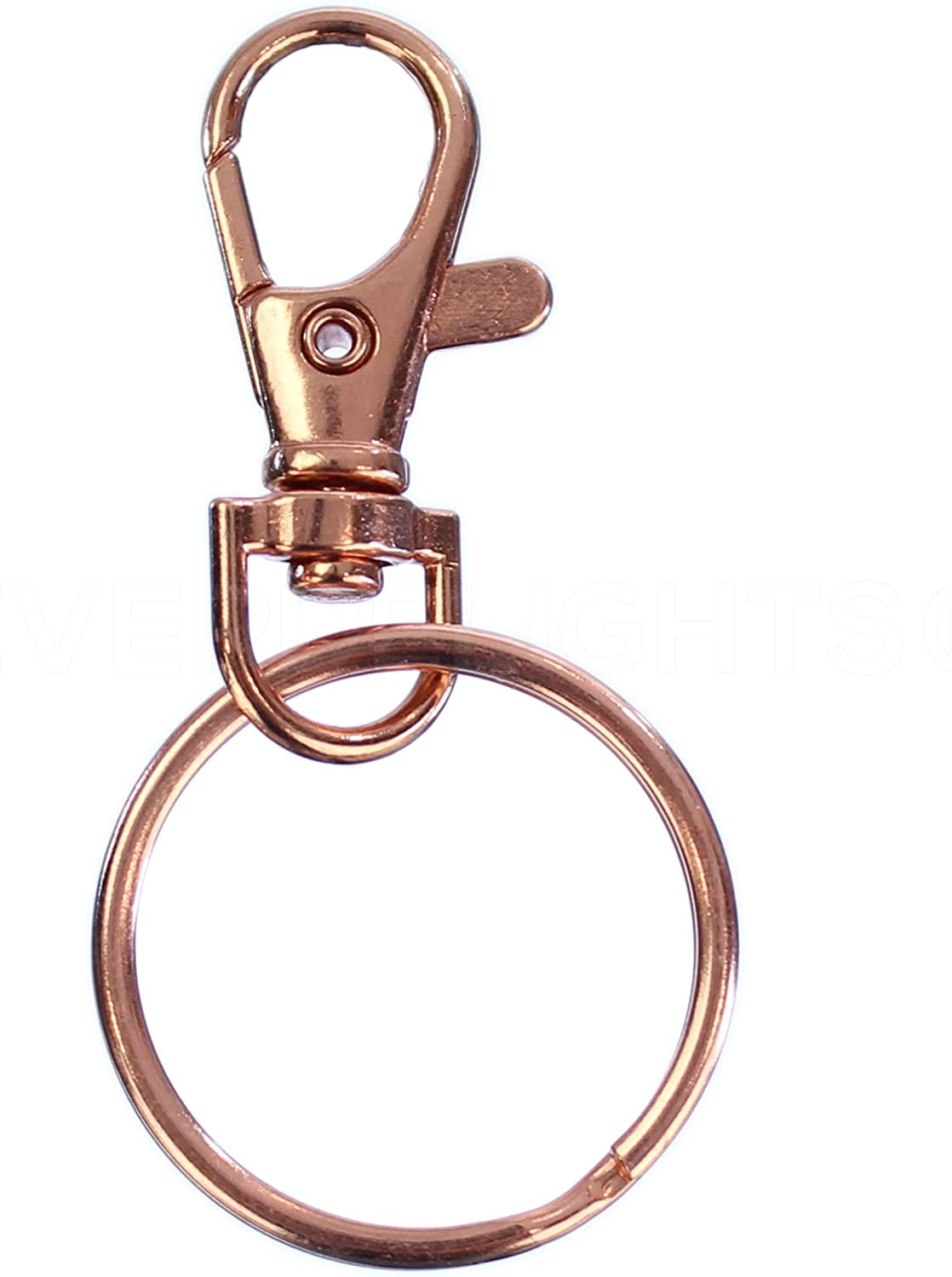 1.5" Swivel Lanyard Snap Hook with Key Rings - 25 Sets - Rose Gold ...