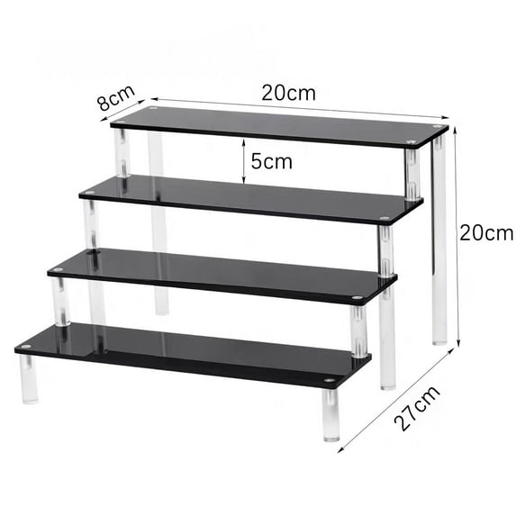 1-5 Tier Black Acrylic Display Stand for Collections, Clear Acrylic ...