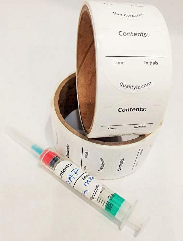 1.5" Vaccine & Medication Syringe Labels, Contents Labels (200, 2-100 ...