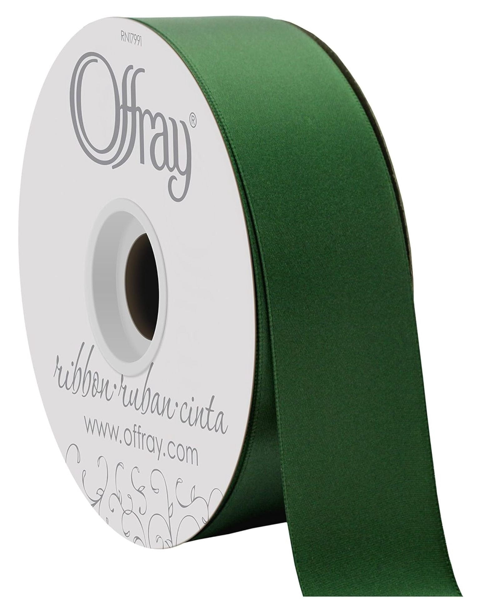 1.5" Wide Double Face Ribbon, Leaf Green, 50 Yds 50 Yards Solid ...