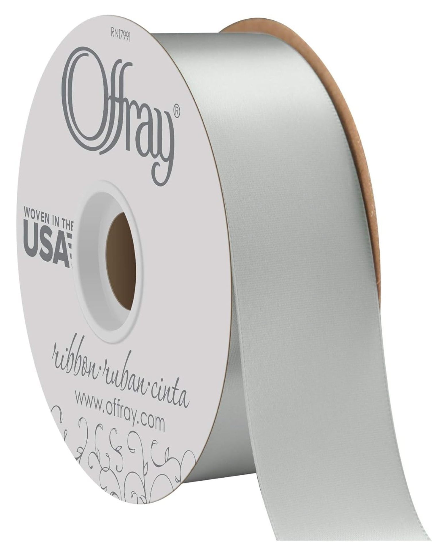 1.5" Wide Double Face Ribbon, Shell Gray, 50 Yds 50 Yards Shell Grey ...