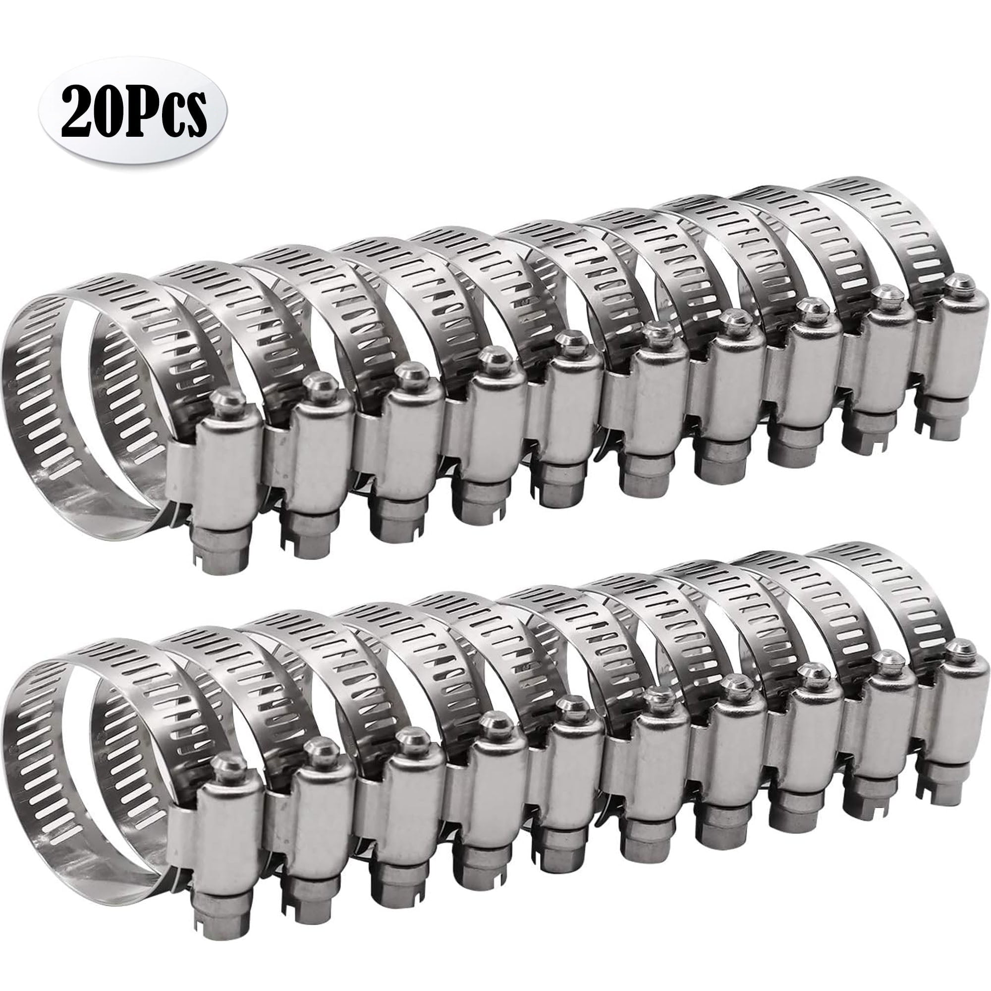 1.5" Worm Gear Hose Clamp - SAE 24 Size, Full Stainless Steel with 1/2 ...
