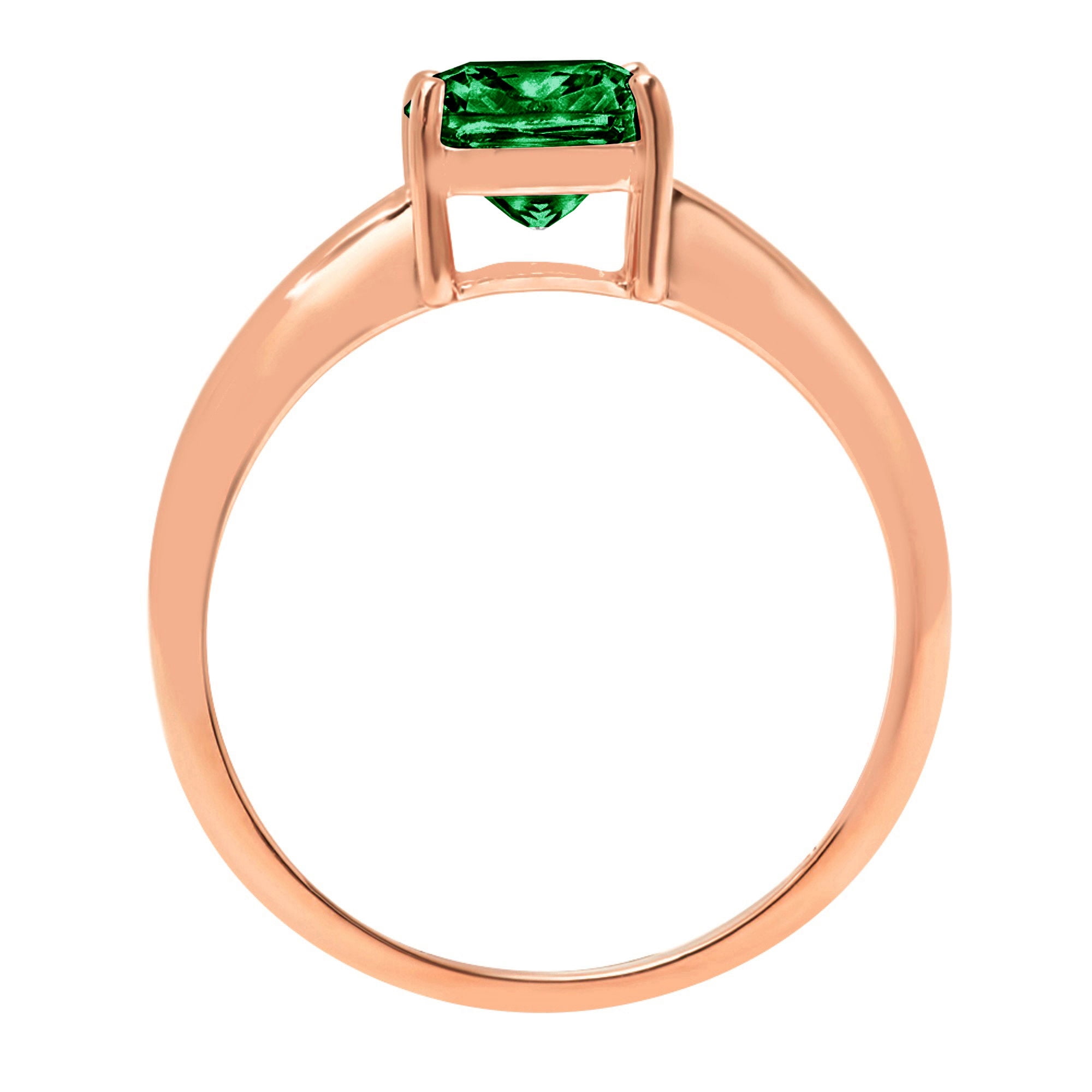 1.5 ct Cushion Cut Simulated Emerald Solitaire Engagement Ring for ...