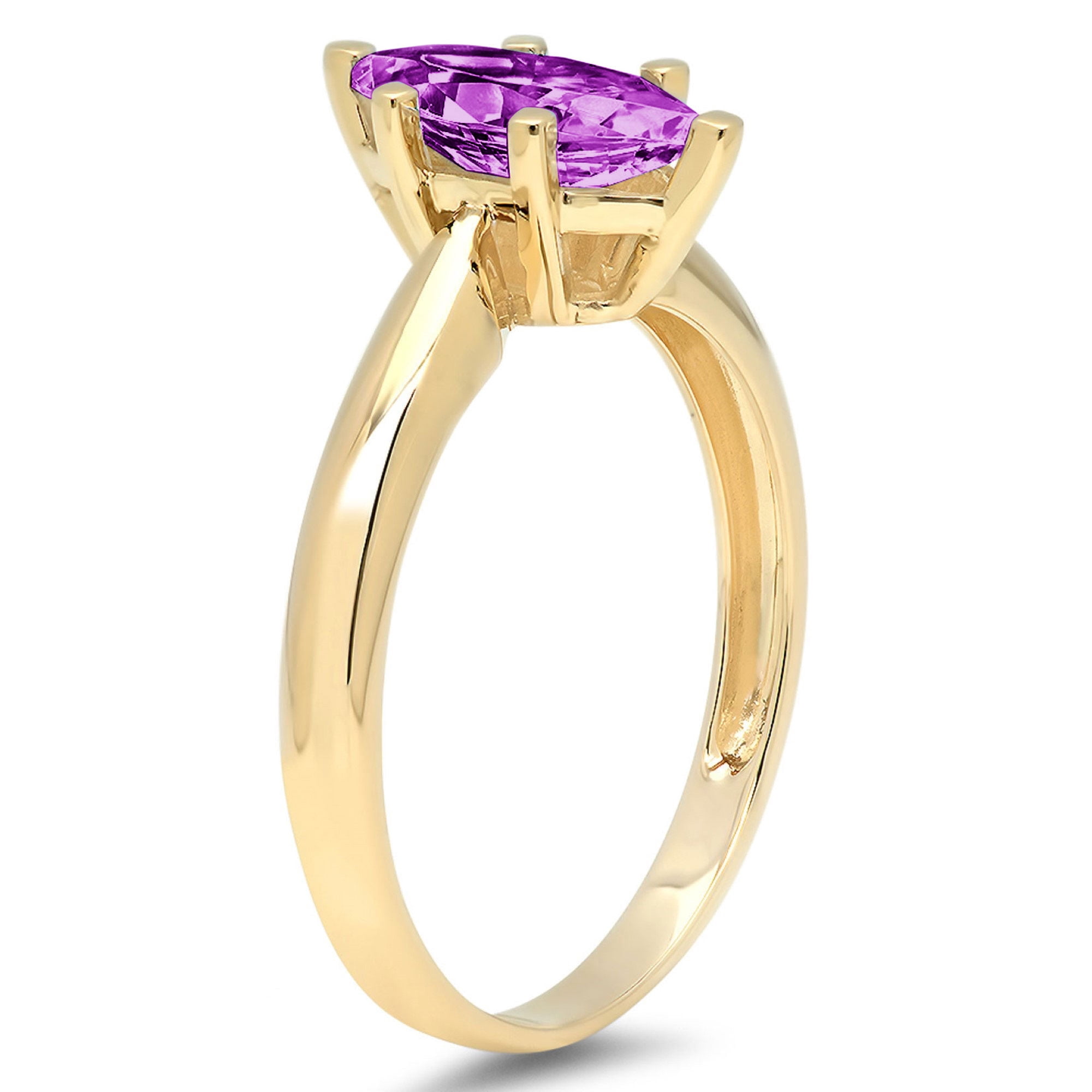 1.5 ct Marquise Cut Simulated Alexandrite Solitaire Engagement Ring for ...