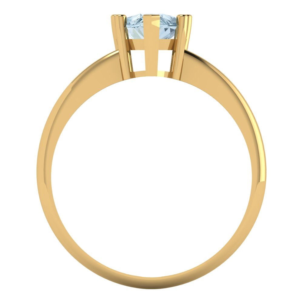 1.5 ct Pear Cut Natural Swiss Blue Topaz Solitaire Engagement Ring for ...