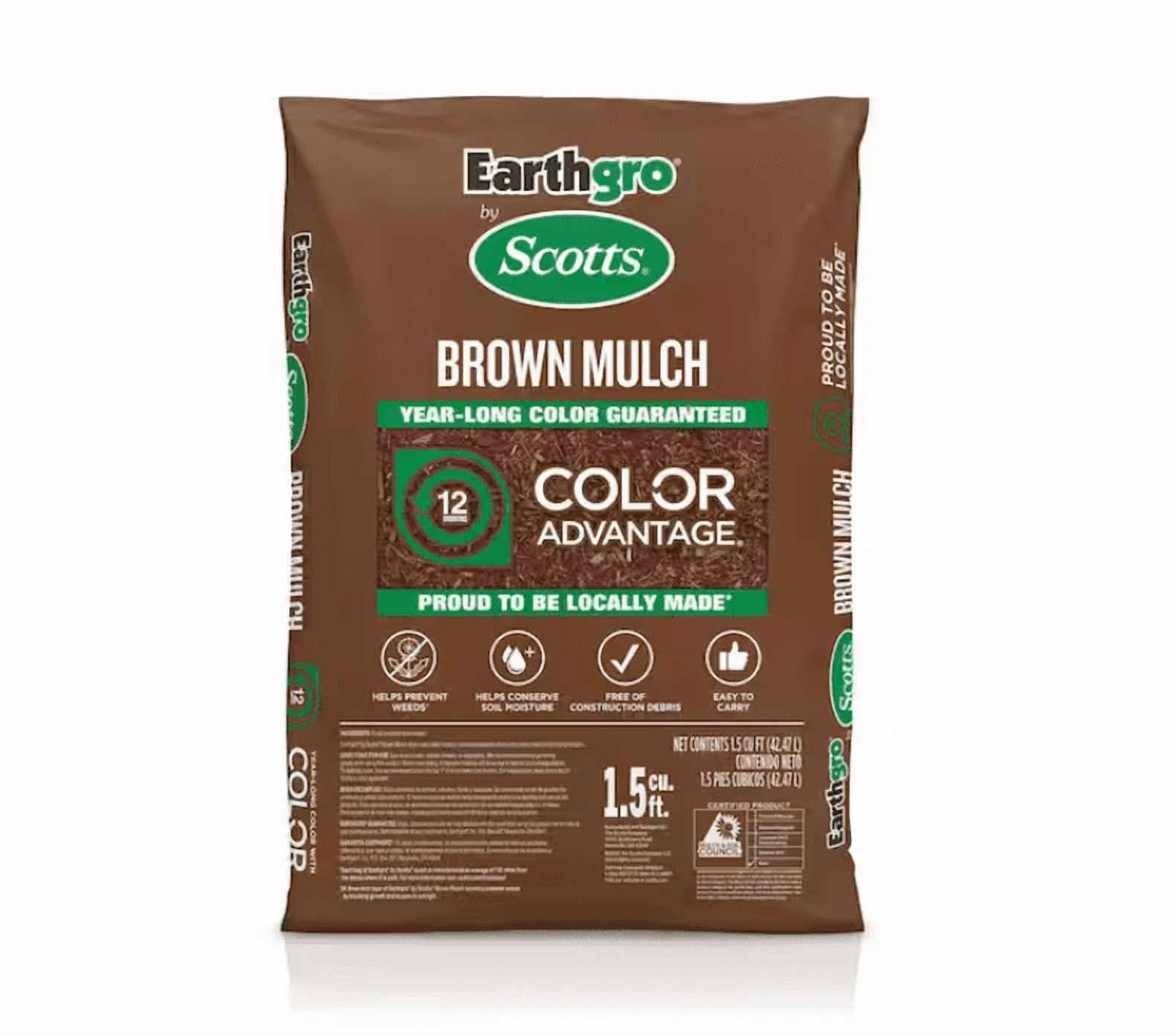 1.5 cu. ft. Brown Wood Shredded Bagged Mulch - Walmart Business Supplies