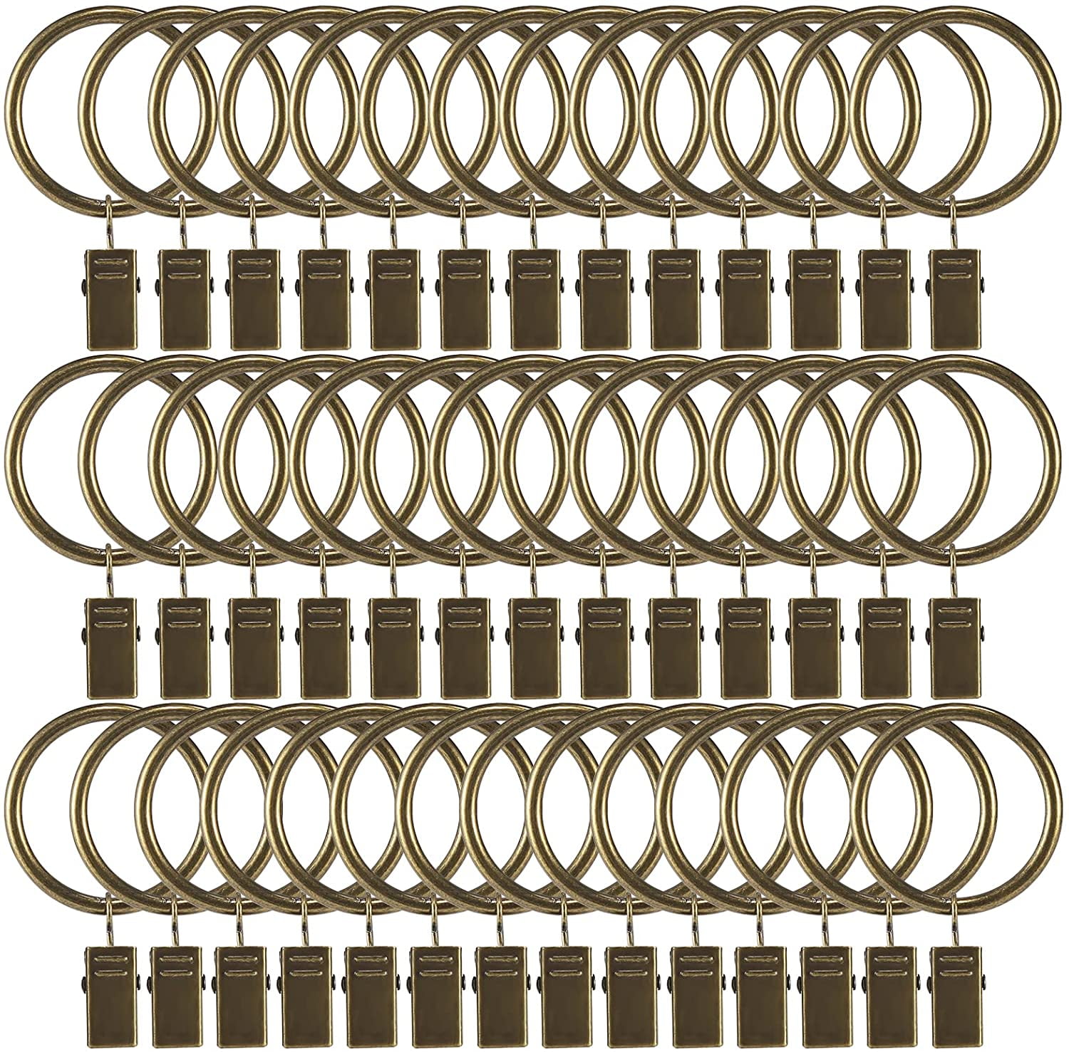 1.5 inch Curtain Hooks, 40 Pcs Curtain Rings, Rustproof Curtain Rings ...
