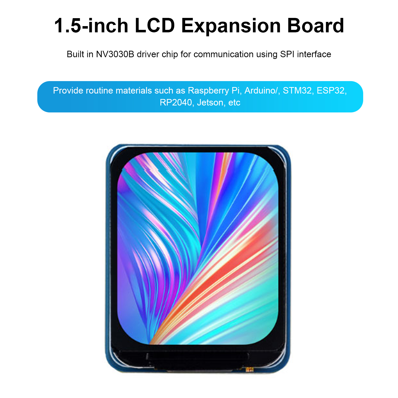 1.5-inch IPS Display SPI Interface Rounded Screen NV3030B LCD Expansion ...