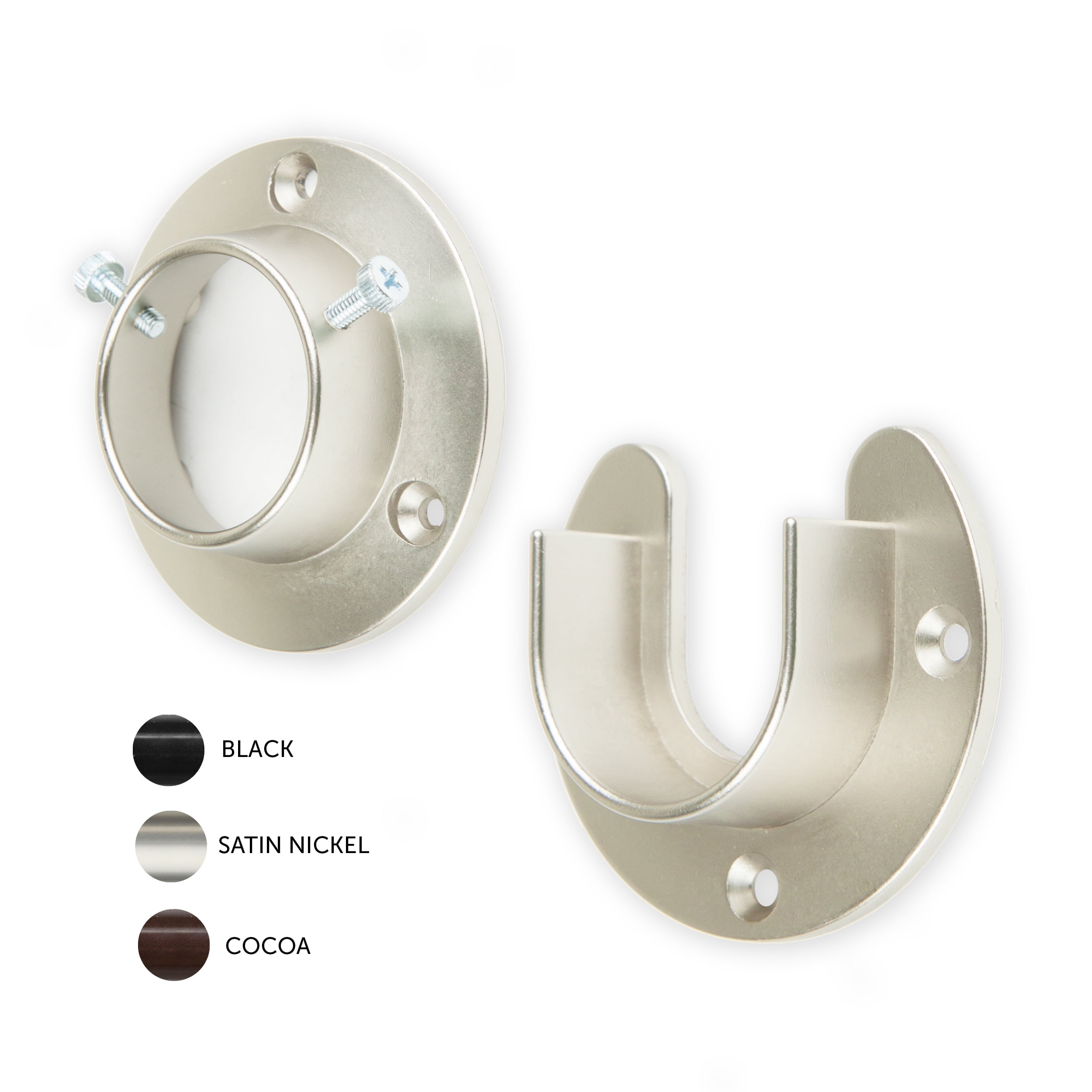 1.5 inch Rod Socket (Open/Close) - Satin Nickel - Walmart.com