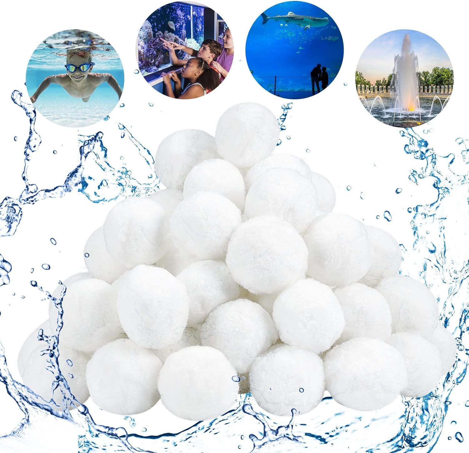 1.5 lbs Pool Filter Balls for Sand Filter Pump,Reusable Fiber Filter ...