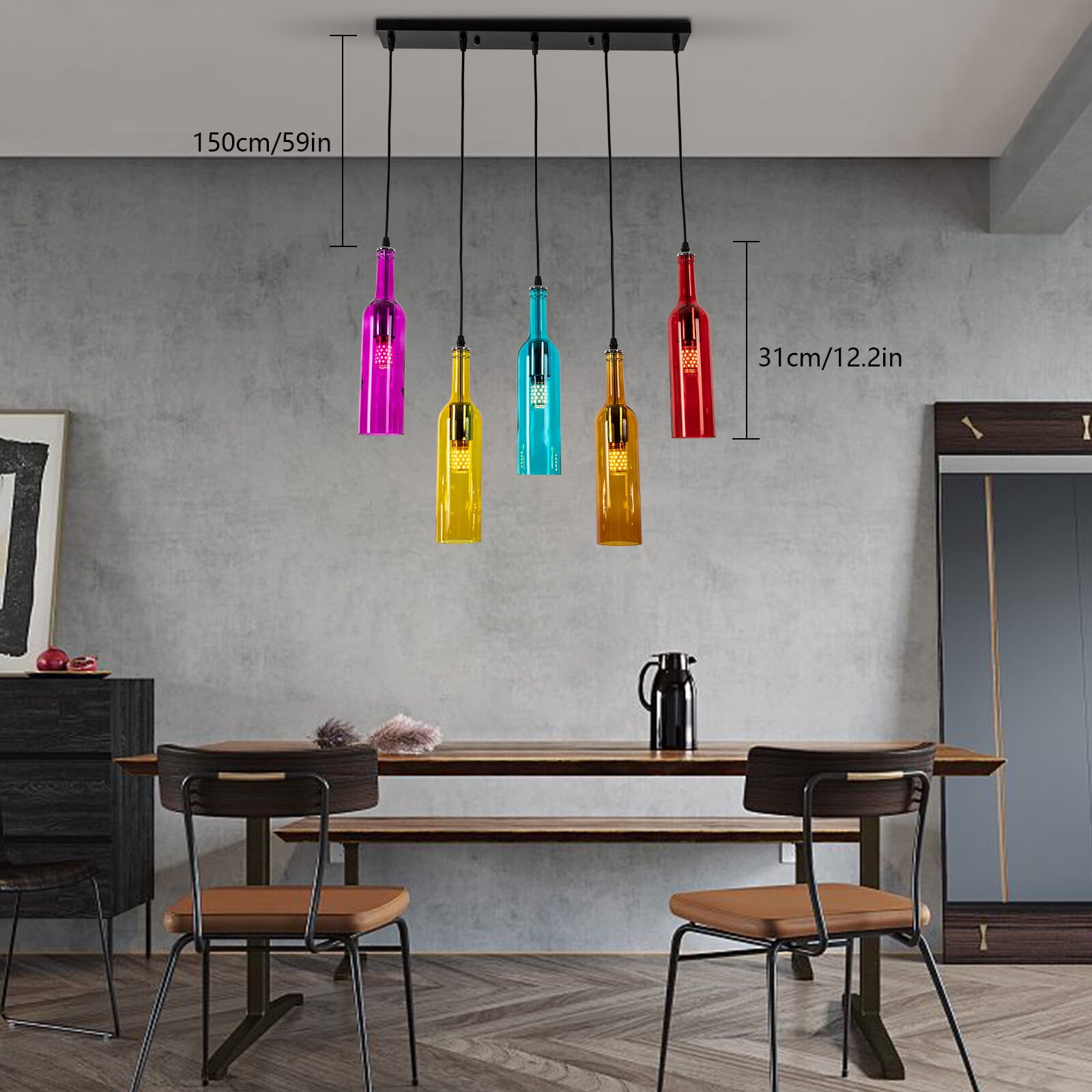 1* 5-light Wine Bottle Chandelier for living rooms, bedrooms, bars ...