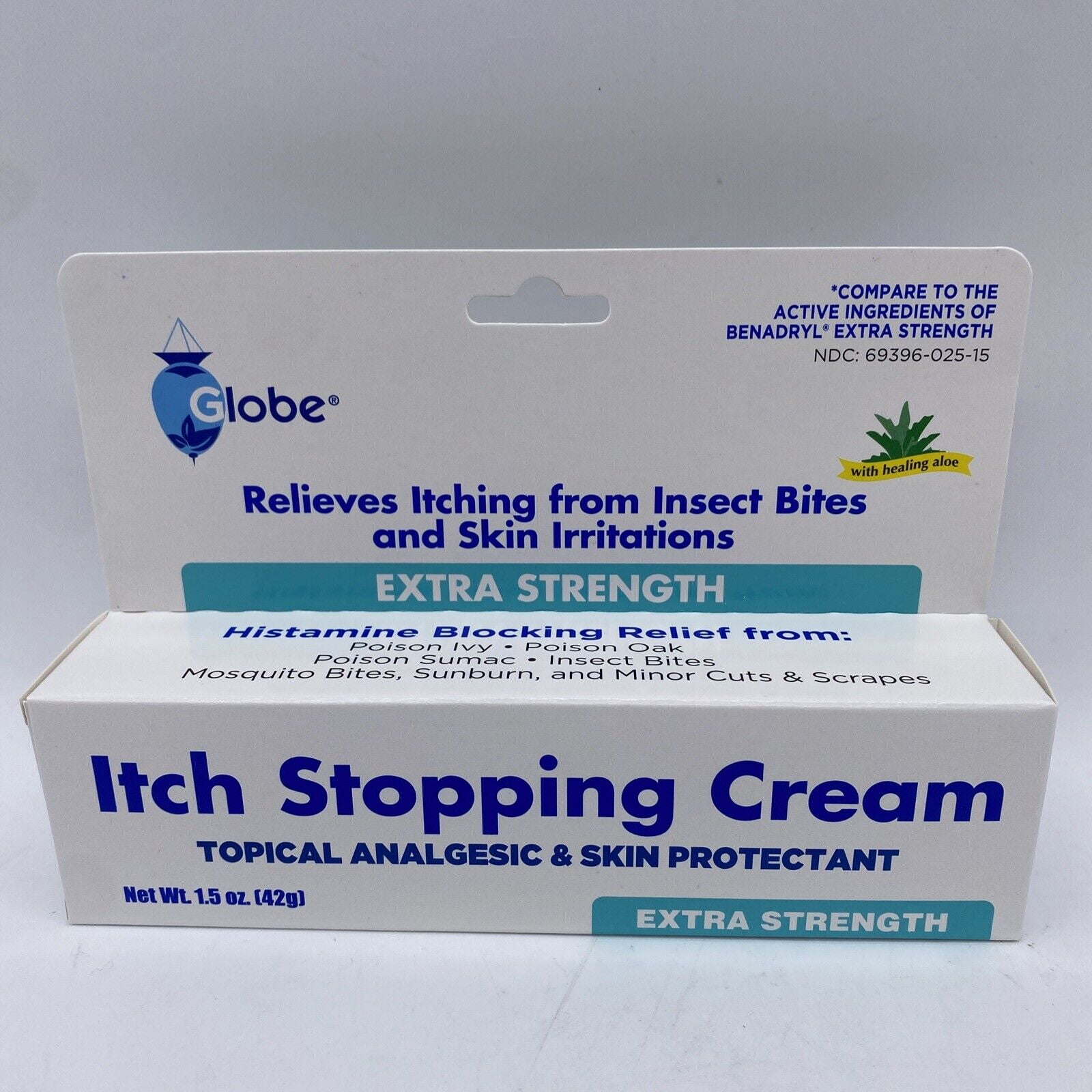 1.5 oz GLOBE Extra Strength Itch Stopping Cream Topical Analgesic EXP ...
