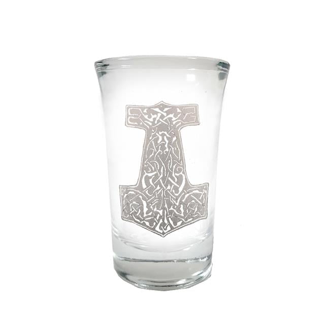 1.5 oz Mjolnir Thors Hammer Engraved Shot Glass - Walmart.com