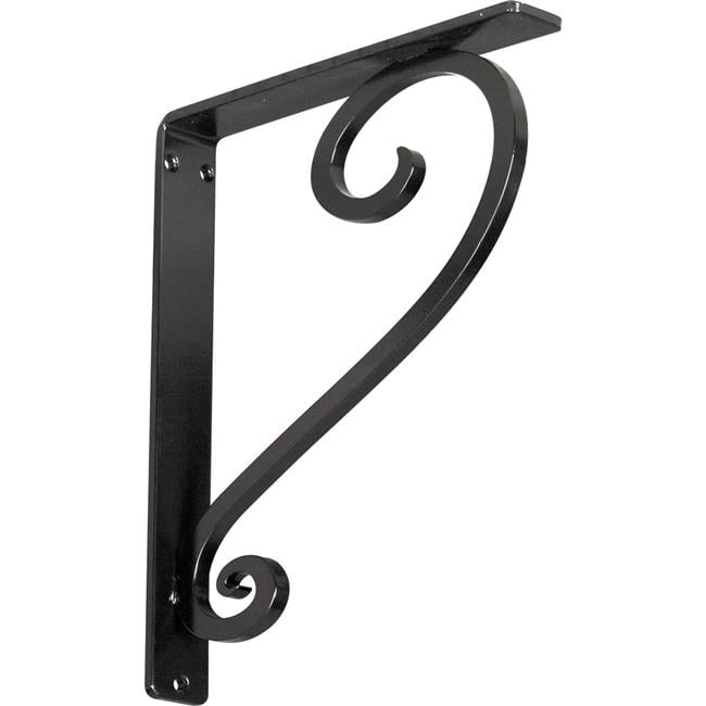 1.5 x 10 x 12 in. Edwards Wrought Iron Bracket - Single Center Brace ...