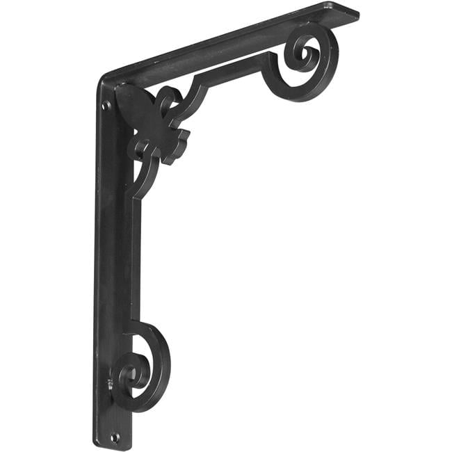 1.5 x 10 x 12 in. Fleur De Lis Wrought Iron Bracket - Single Center ...