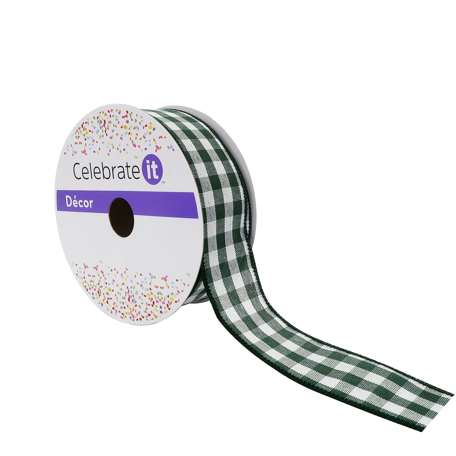 1.5" x 10yd. Wired Gingham Ribbon by Celebrate It - Walmart.com