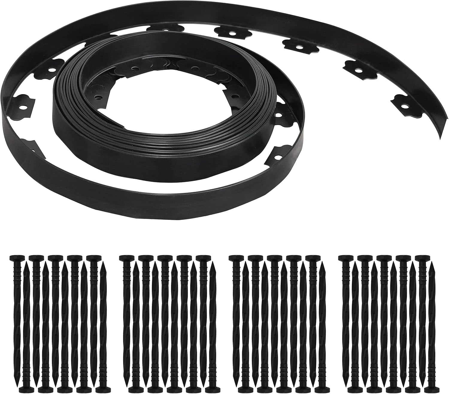 1.5" x 33' Landscape Edging Kit, Garden Edging Coil Comes with 40 count ...