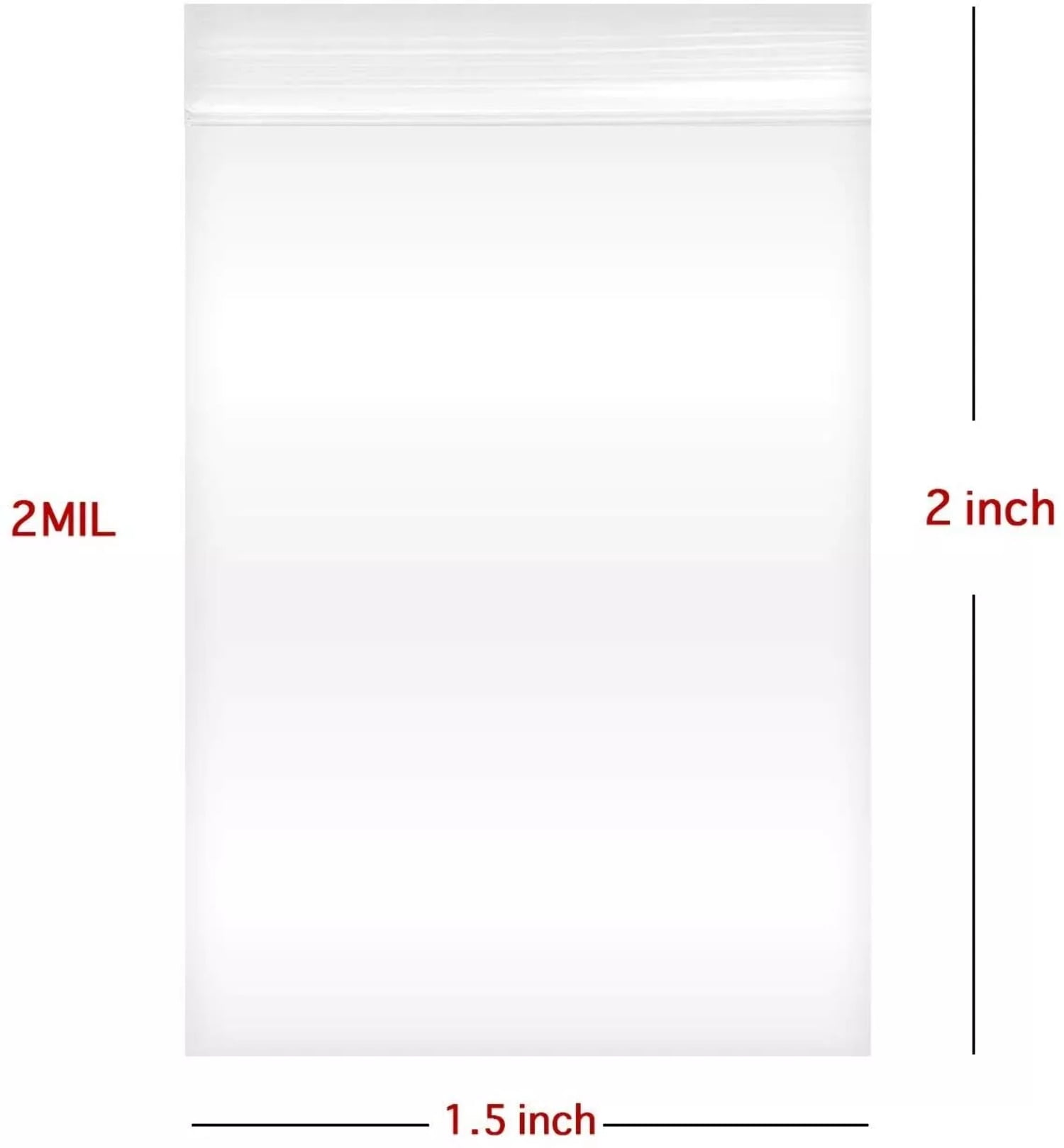 1.5"x2" inch Clear Reclosable Plastic 2-Mil Ziplock Bags Poly Jewelry ...