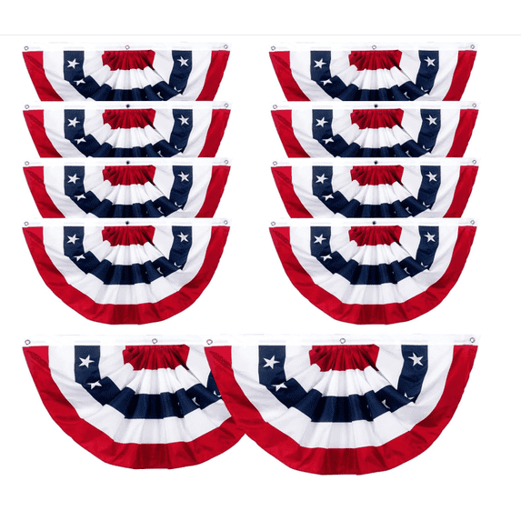 1.5 x3 Ft USA Pleated Fan Flag, American Patriotic Flag Bunting for ...