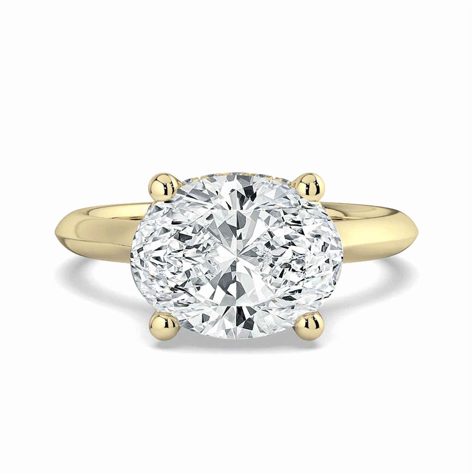 1.50 Carat Oval Cut Hidden Halo Lab Grown Diamond Engagement Ring ...