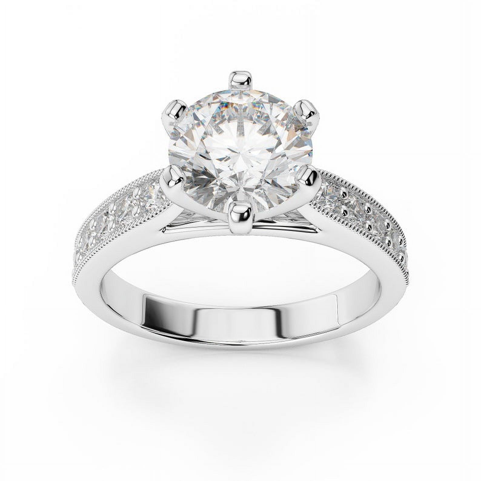Arista 1-1/2 ct White Round Diamond Women's Bridal Ring 10K White Gold ...