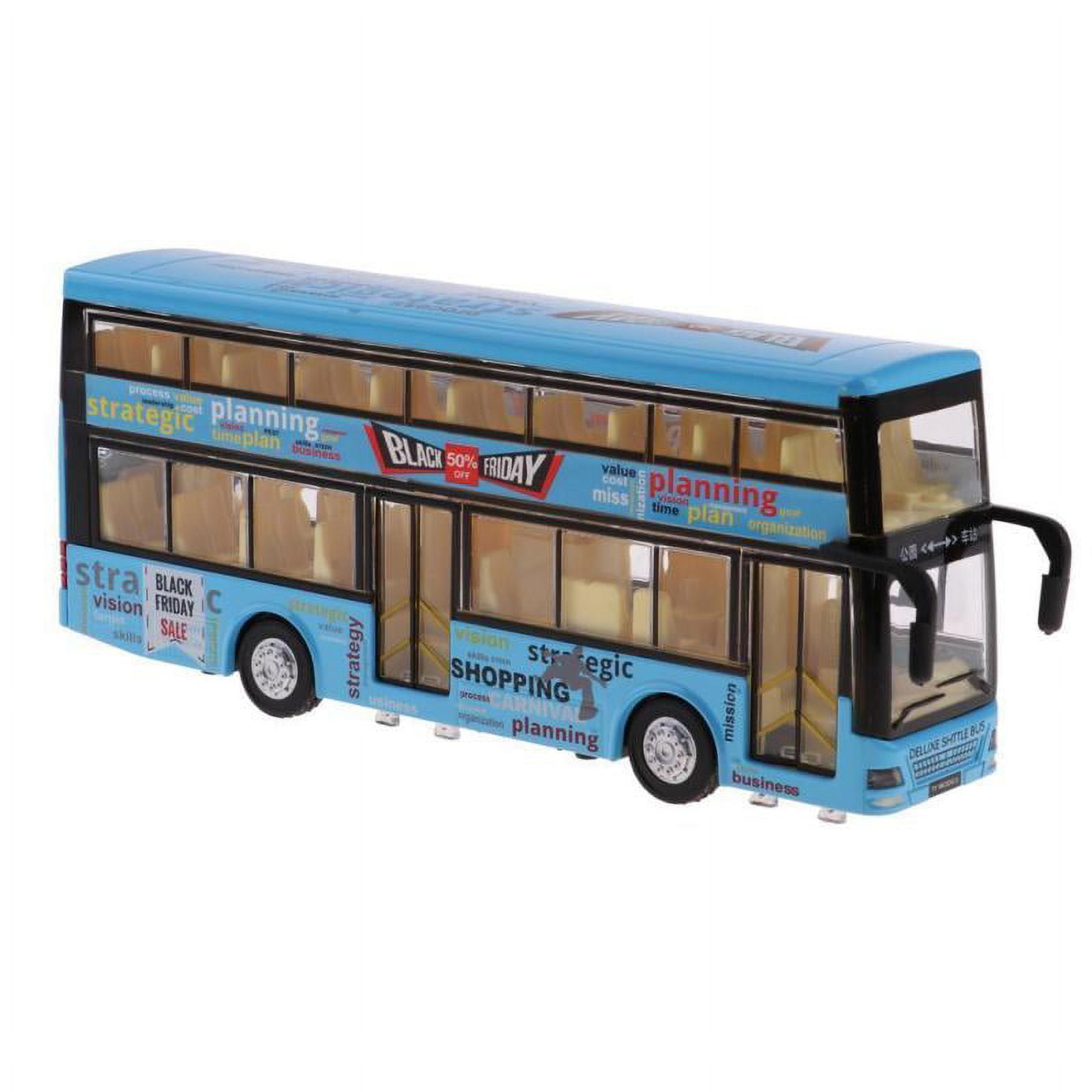 1:50 Diecast Car Toy Pull Back Bus Model with Light and Sound (Blue ...