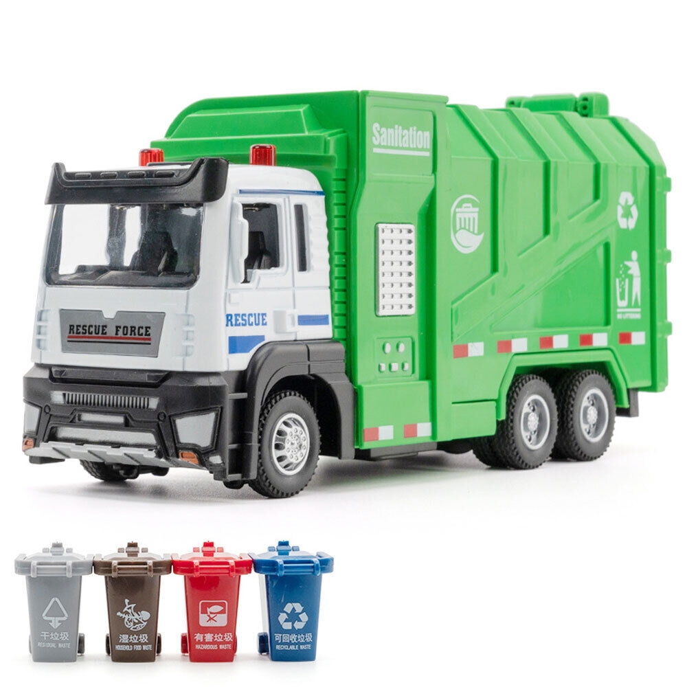 1:50 Garbage Truck Toy Trash Truck Model Diecast Toys for Kids w/ Light ...