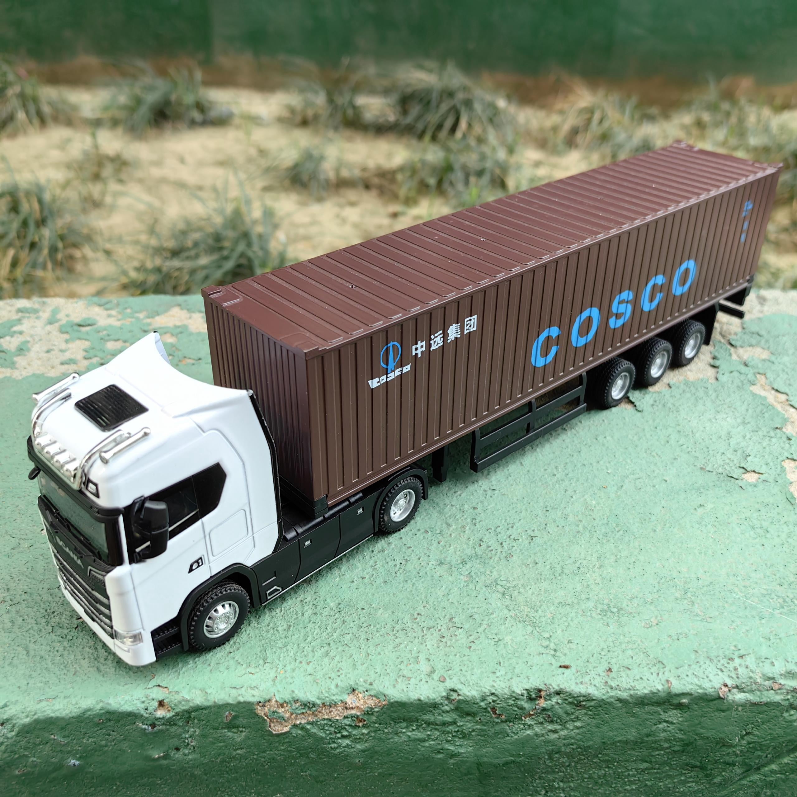 1/50 Scale Diecast Container Truck Model, Alloy Transport Vehicle with ...