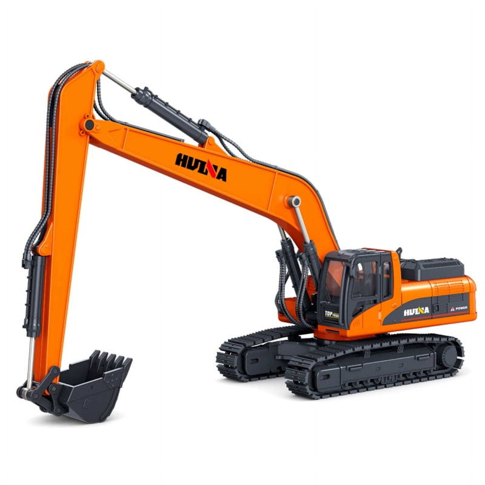 1/50 Scale Diecast Long Arm Orange Excavator Construction Toy Model ...