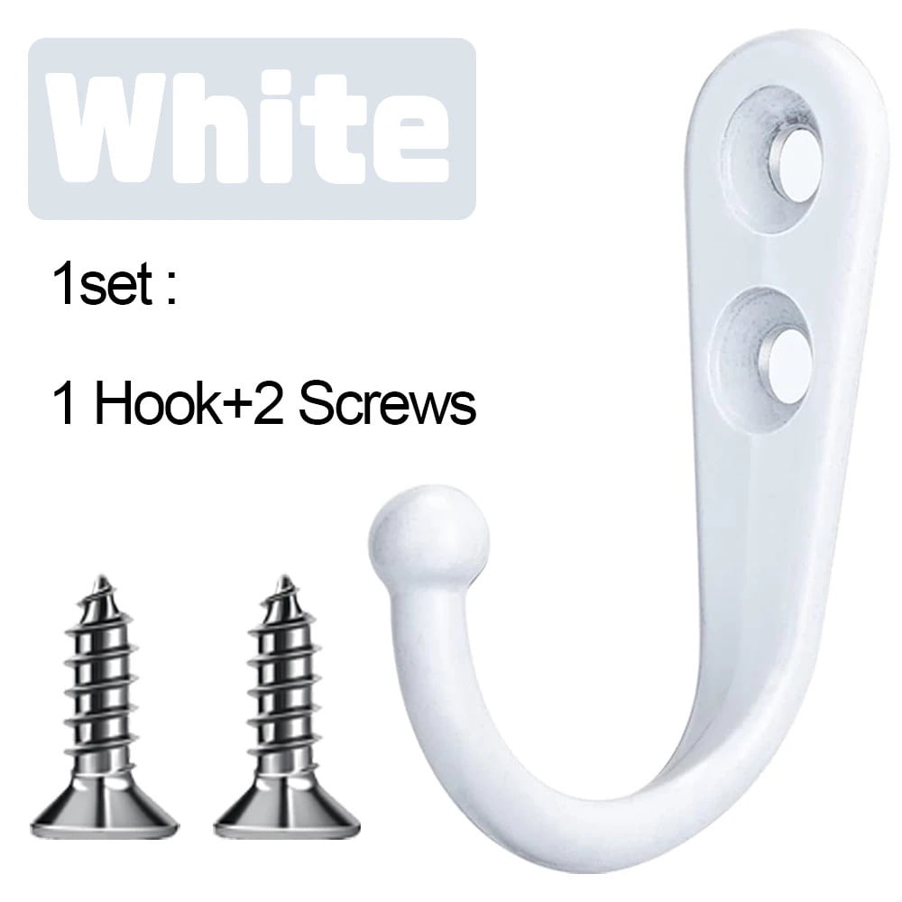 1-50 Set Alloy Hooks with Screws Wall Mounted Hanging Hangers for ...