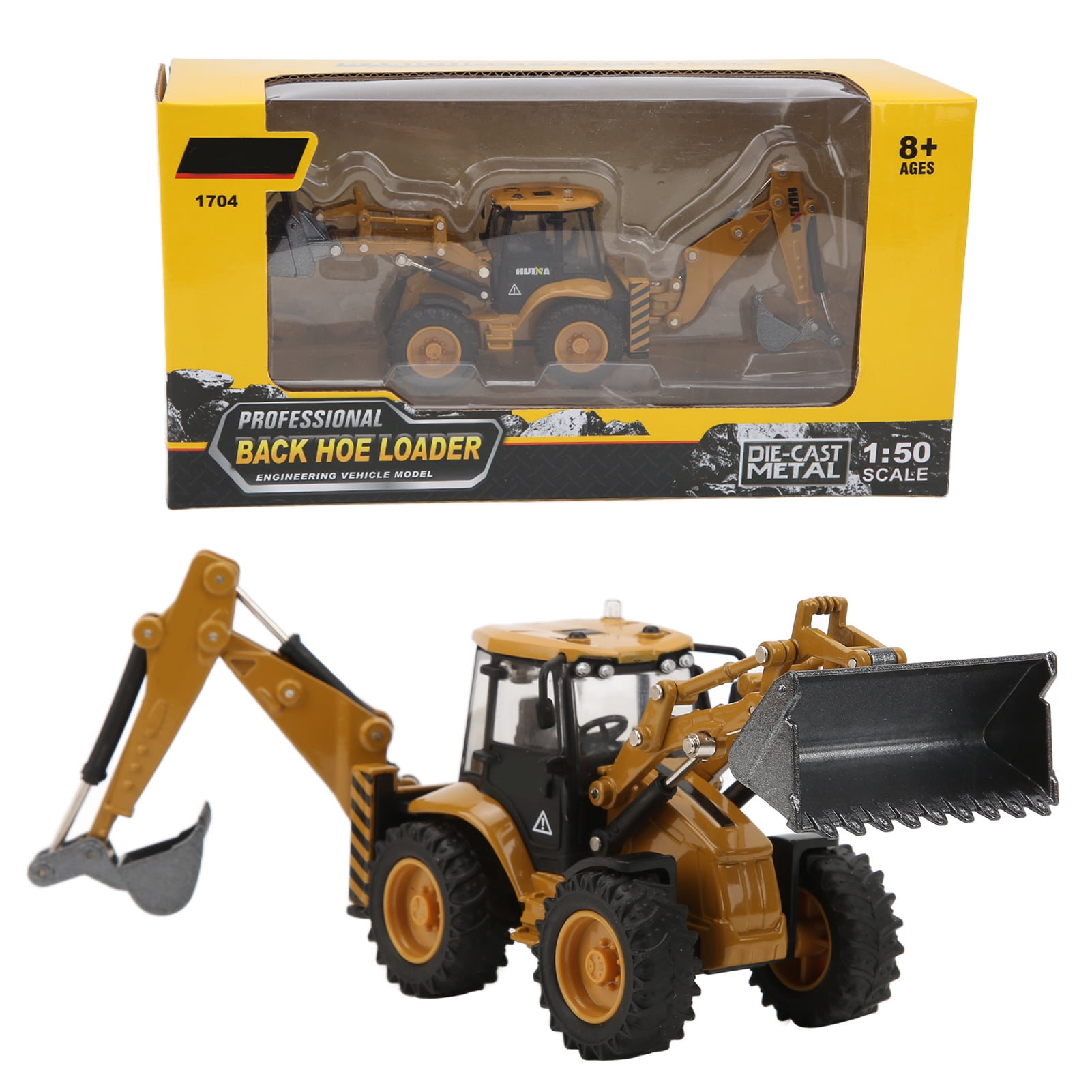 1:50 Static Model Alloy Excavator Durable Engineering Wheel Loader ...