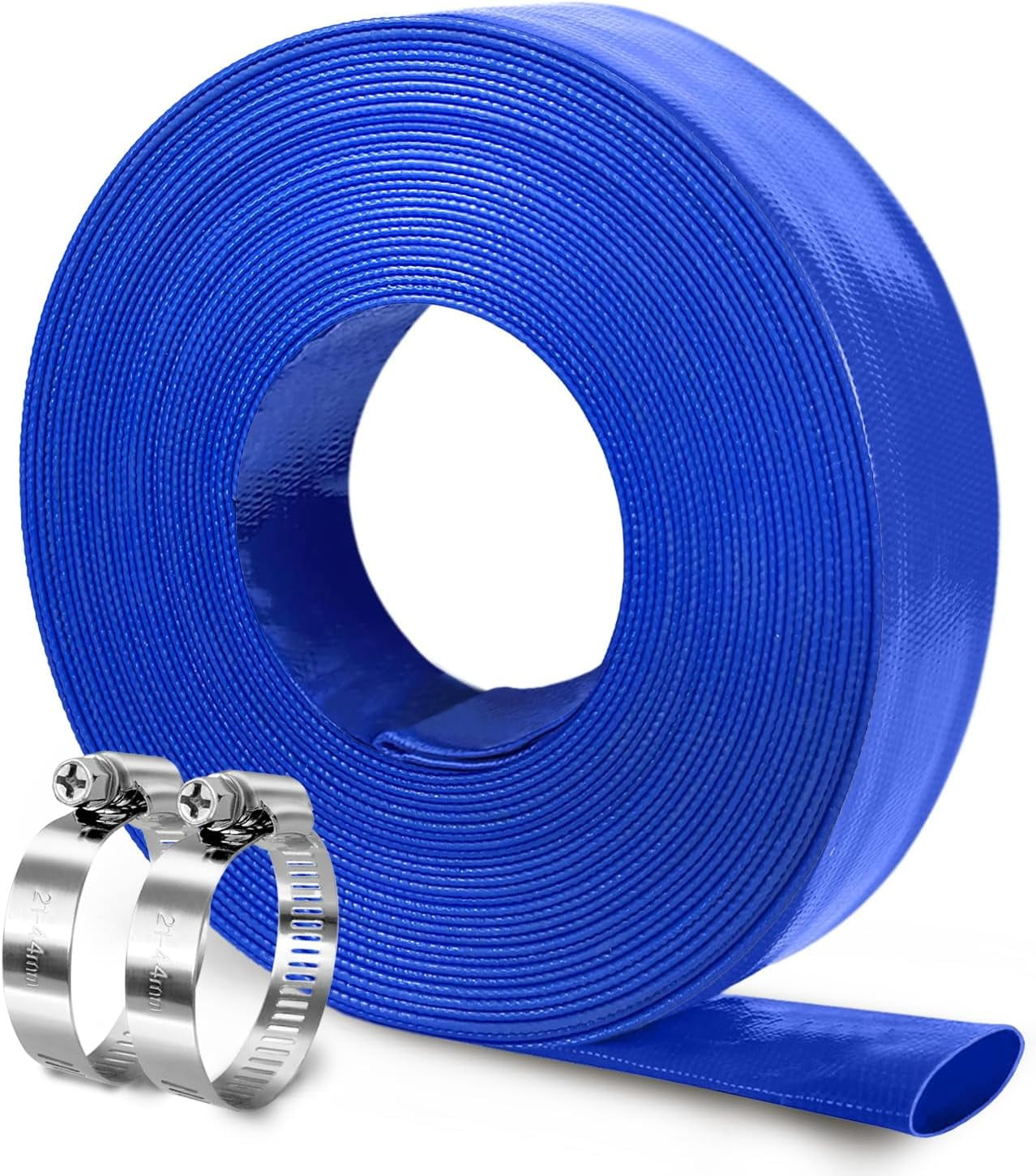 1.50 in X 100 Ft Heavy Duty Reinforced Backwash Discharge Hose, PVC Lay ...