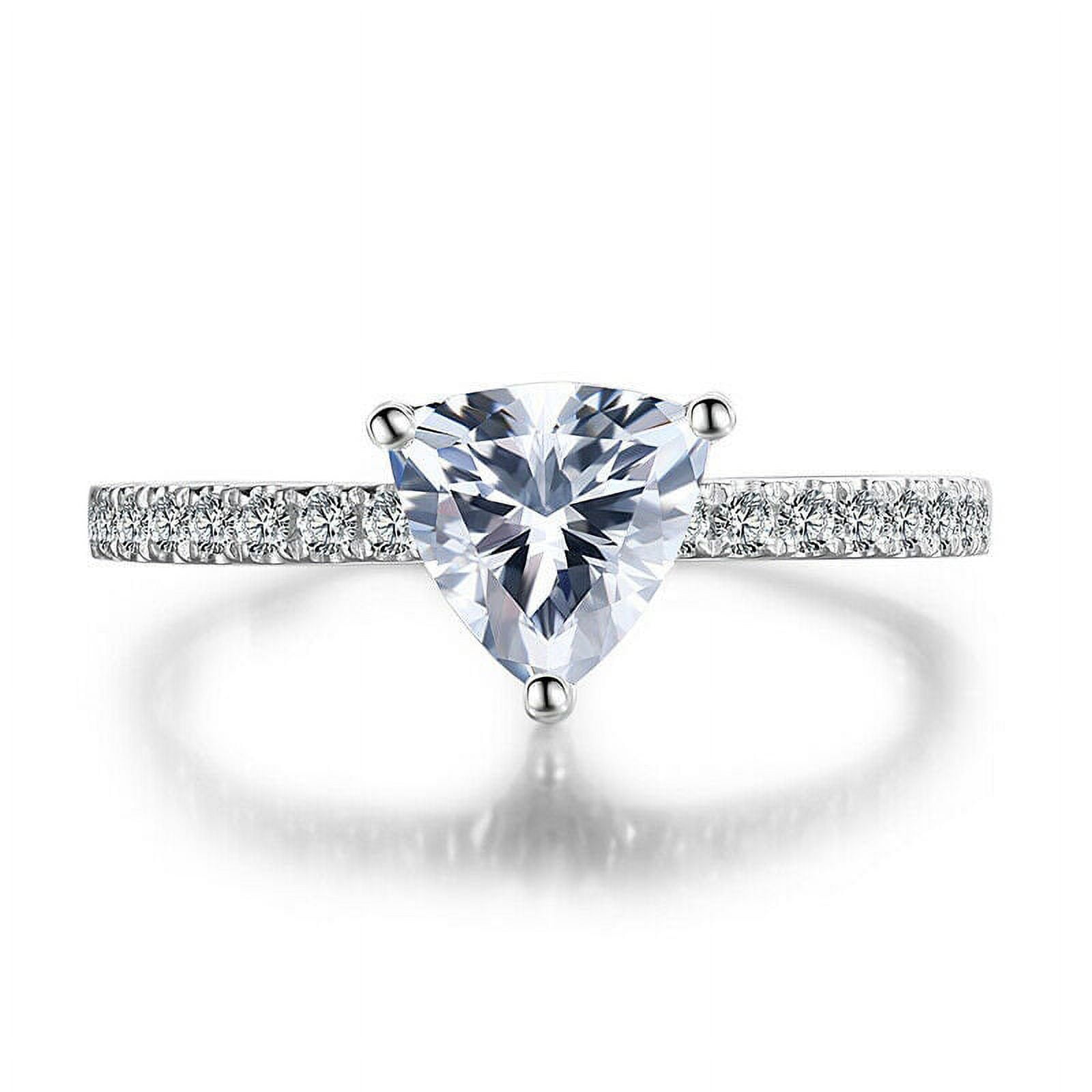 1.50 cts Certified Moissante Triangle Cut Engagement Ring, Sterling ...