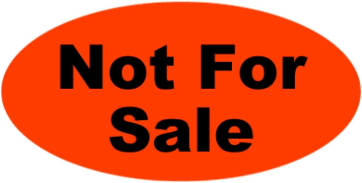 1,500 Labels Total - Not for Sale Food Stickers Red 1.5x1-inch Oval ...
