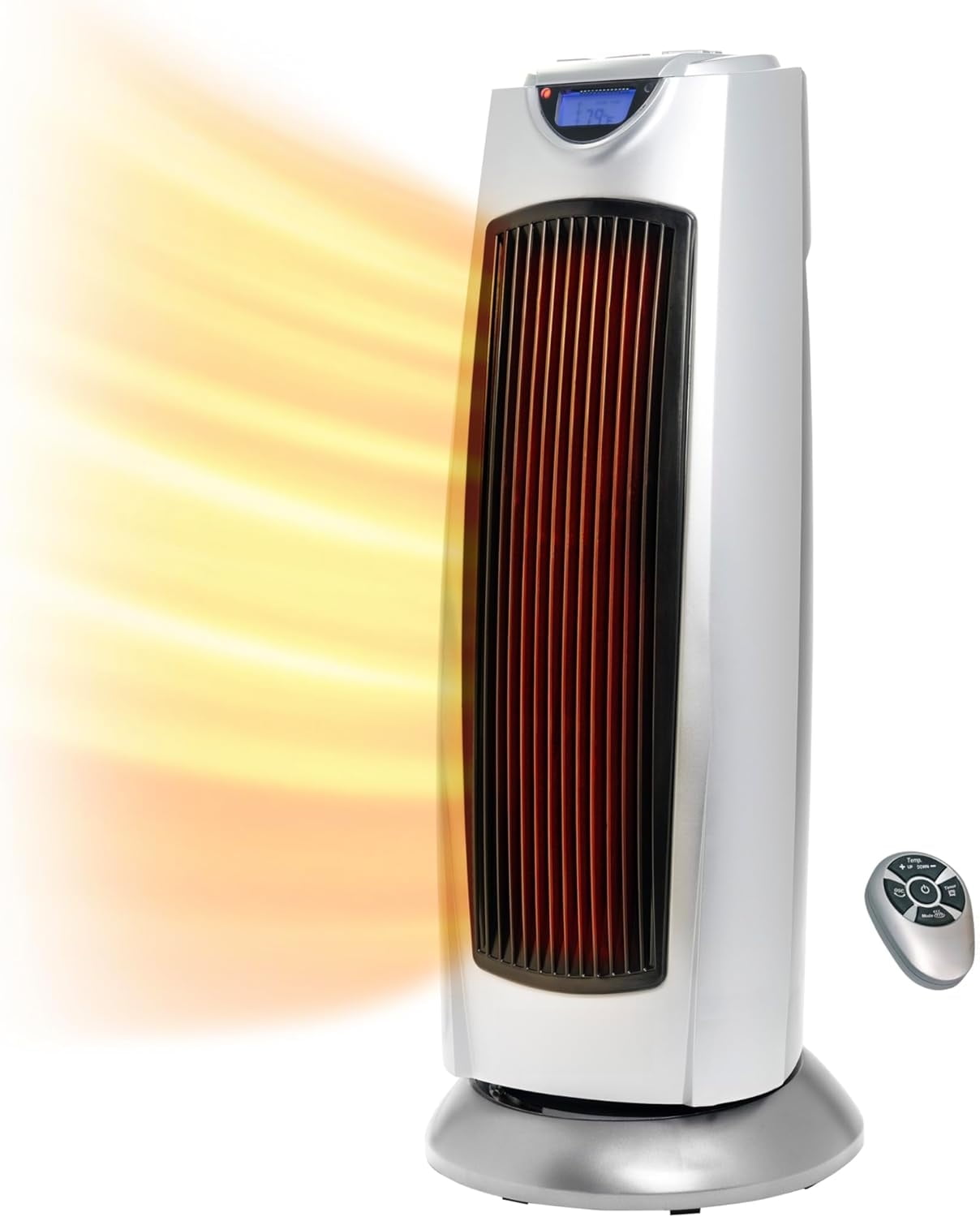 "1,500W Electric Oscillating Ceramic Tower Heater, Remote, Digital ...