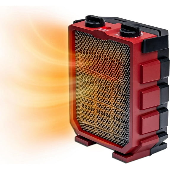 1,500W Portable Space Heater with Fan, Adjustable Thermostat, 2 Heat ...