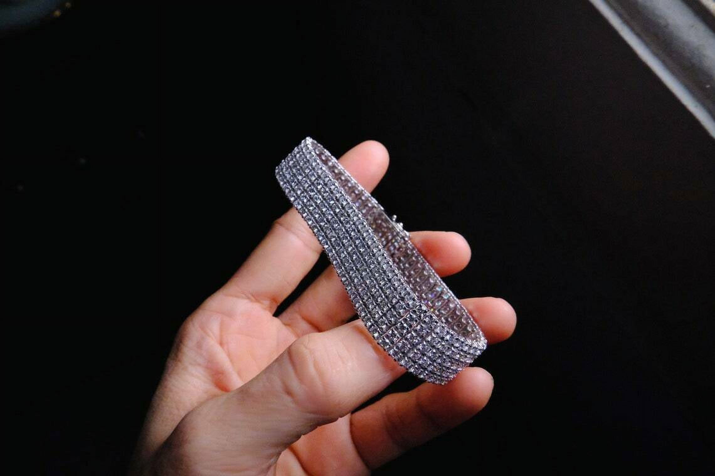 1.50CT Natural Diamond (SI1,I-J) Cuff Bracelet 925 Sterling Silver Fine ...