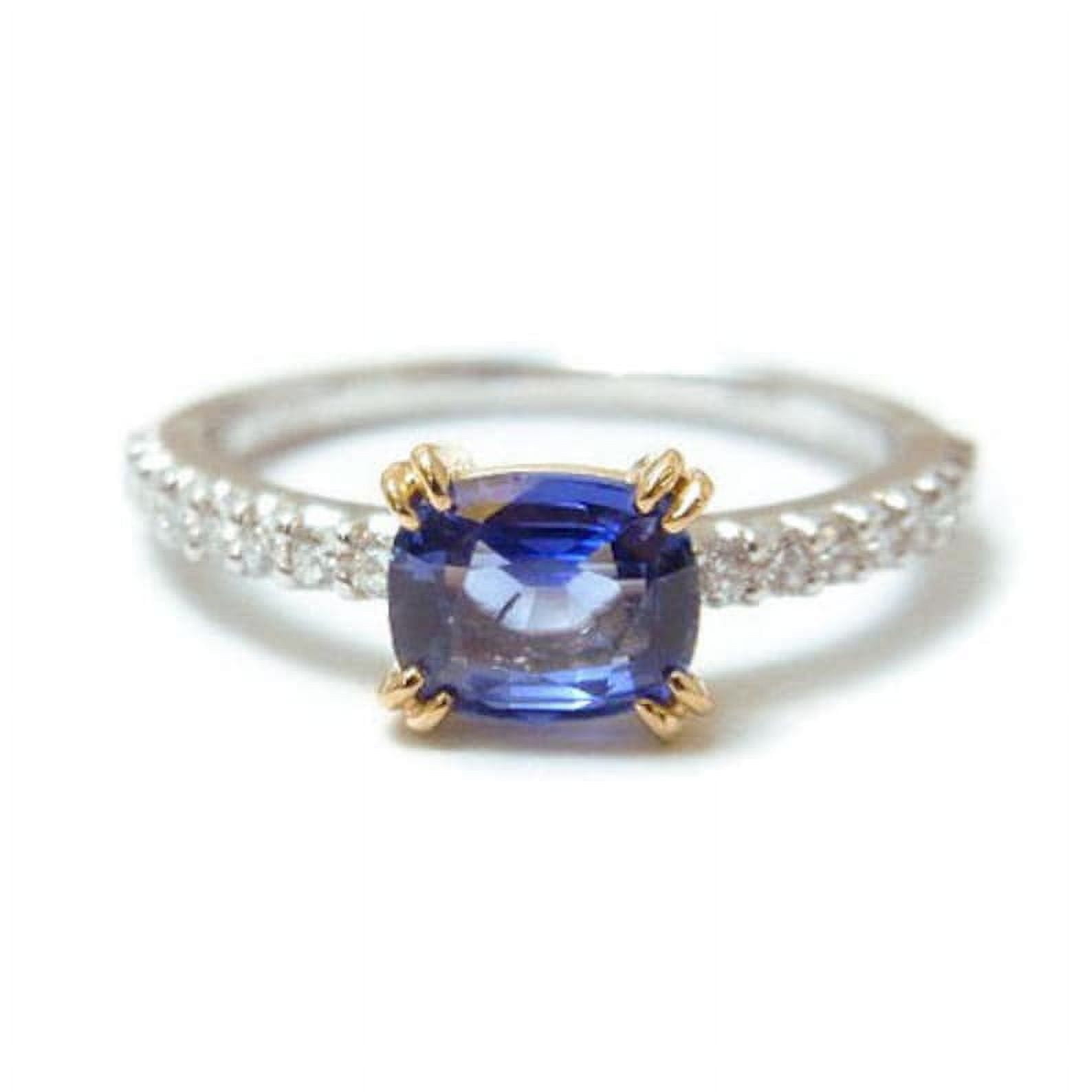 1.50Ct AAA Tanzanite Diamond Classic Engagement Ring 14K Two Tone Gold Tanzanite Cushion ...