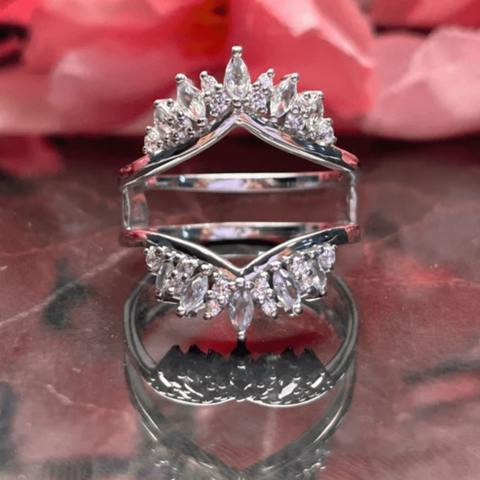 1.50Ct. Marquise Ring Guard- Wedding Ring Enhancer Wrap in 925 Sterling ...