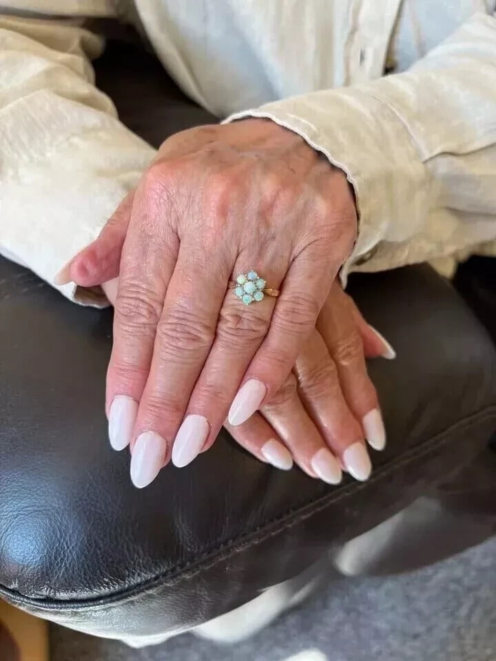 1.50Ct Round Cut Lab-Created Fire Opal Flower Women's Ring 14K Yellow ...