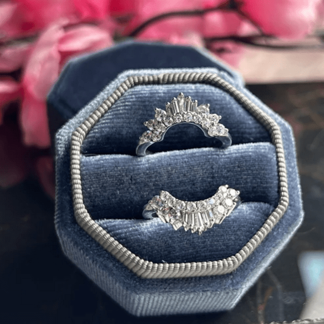 1.50Ct. Unique Baguette Ring Enhancer in 925 Sterling Silver- Seperated Stacking Ring Guard ...