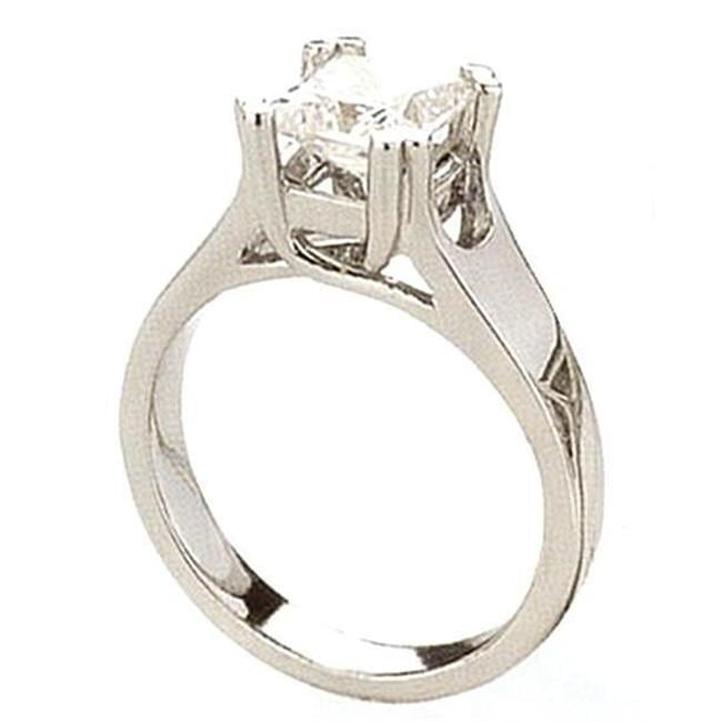 1.51 CT Princess Solitaire Engagement Diamond Ring, 14K White Gold - Size 6.5 - Walmart.com