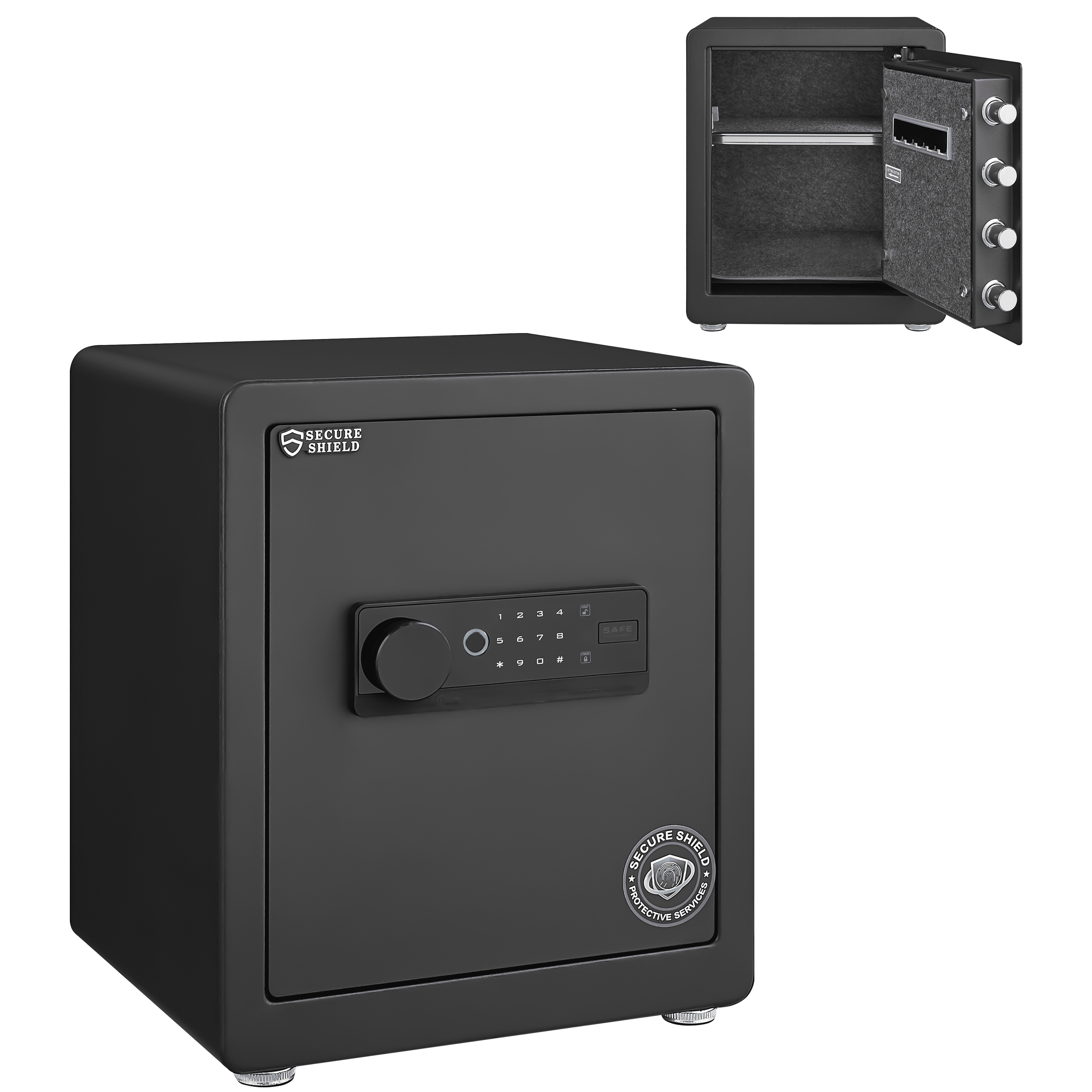 1.52 Cuft Biometric Safe with Fingerprint Lock Keypad Security Safe Box ...