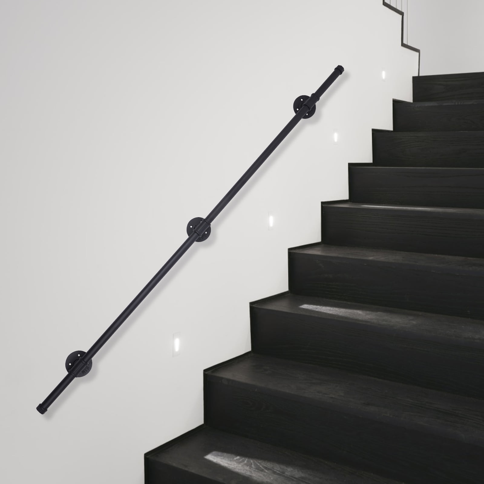 1.52m/5ft Black Linear Type Handrail For Steps Stair Railing Hand Rail ...