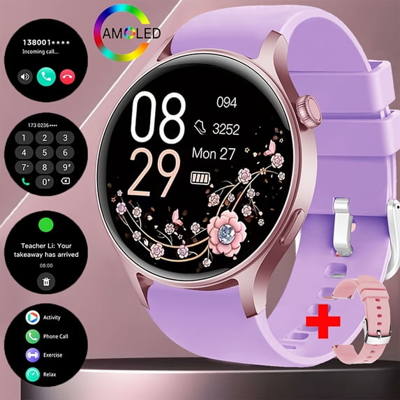 1.53" AMOLED Ladies Smartwatch, Bluetooth 5.4 Calling, IP68 Waterproof ...
