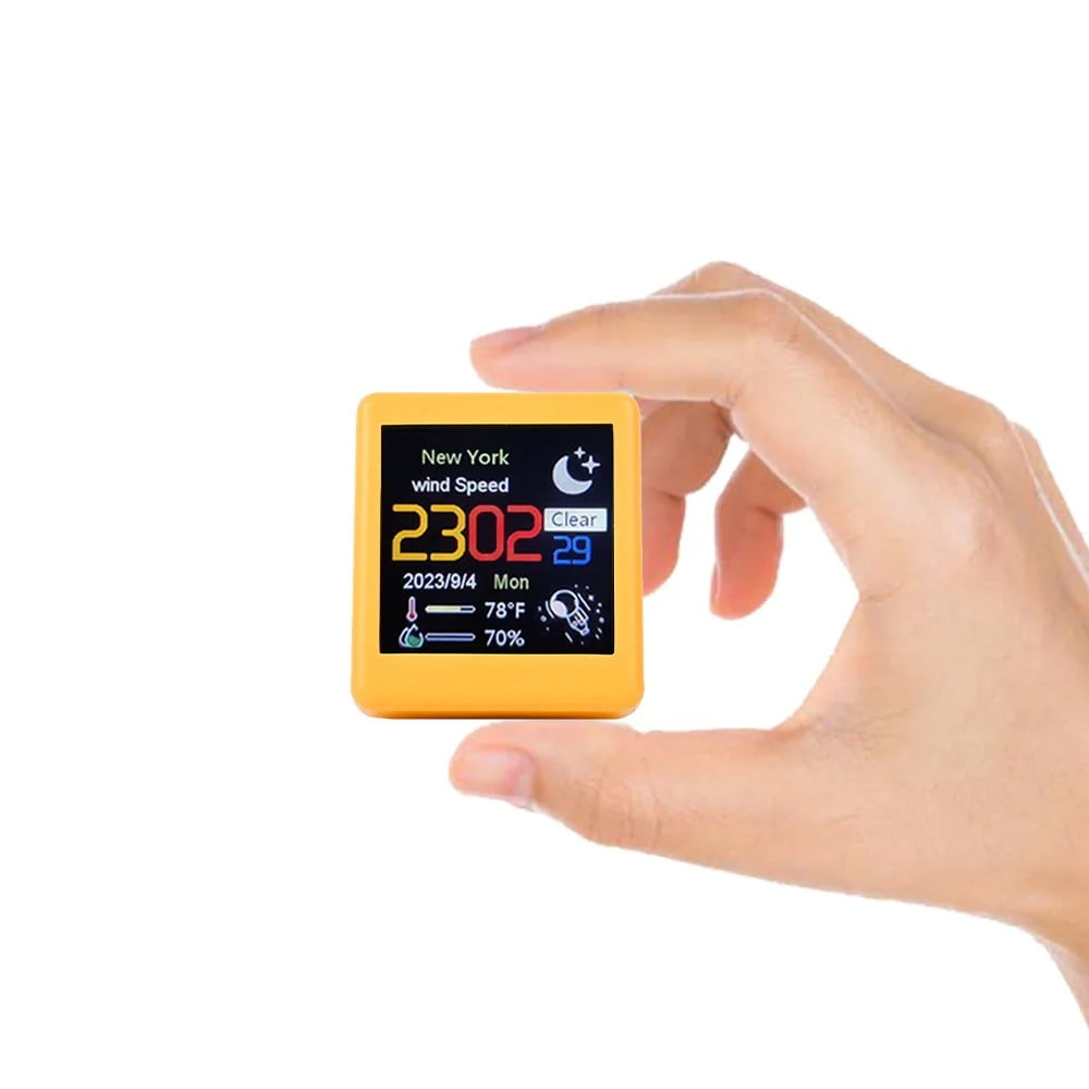 1.54-inch TFT IPS Weather Display, Real-Time Global Weather & Time ...