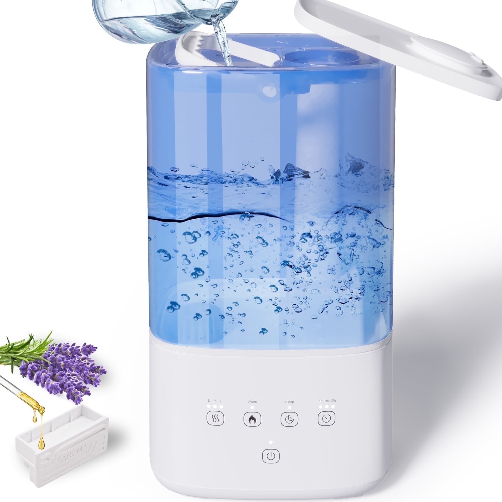6L Warm & Cool Mist Humidifiers for Bedroom, Top Fill Air Humidifier ...